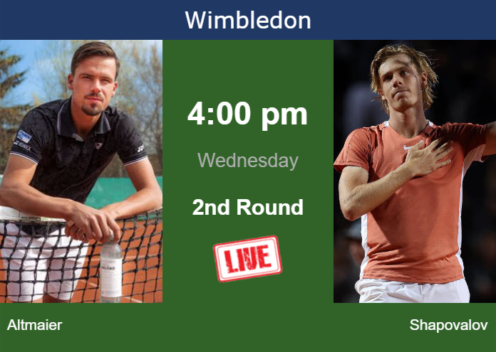 How to watch Altmaier vs. Shapovalov on live streaming in Wimbledon on Wednesday - Tennis Tonic ...