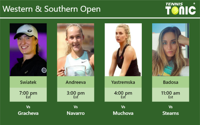 PREDICTION, PREVIEW, H2H: Swiatek, Andreeva, Yastremska and Badosa to play on Wednesday ...