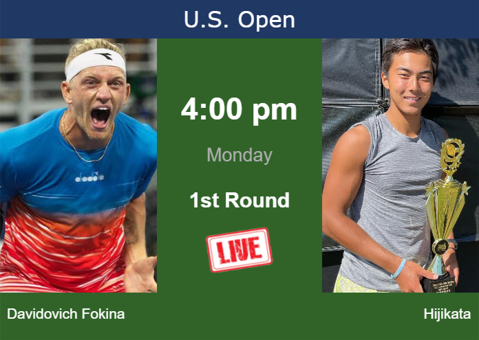How to watch Davidovich Fokina vs. Hijikata on live streaming at the U.S. Open on Monday ...