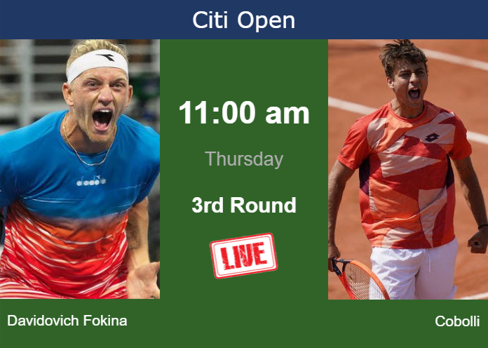 How to watch Davidovich Fokina vs. Cobolli on live streaming in Washington on Thursday - Tennis ...