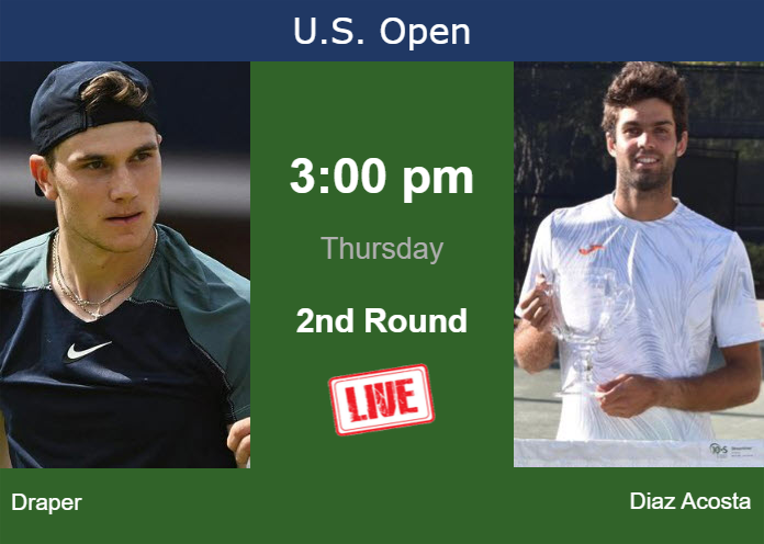 How to watch Draper vs. Diaz Acosta on live streaming at the U.S. Open on Thursday - Tennis ...