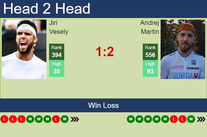 H2H, prediction of Jiri Vesely vs Andrej Martin in Villena Challenger with odds, preview, pick ...
