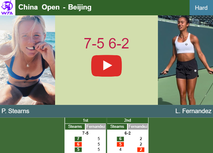 Peyton Stearns victorious over Fernandez in the 2nd round to clash vs Kalinskaya at the China ...