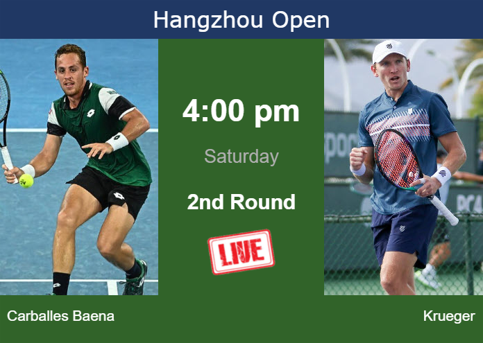 How to watch Carballes Baena vs. Krueger on live streaming in Hangzhou on Saturday - Tennis ...