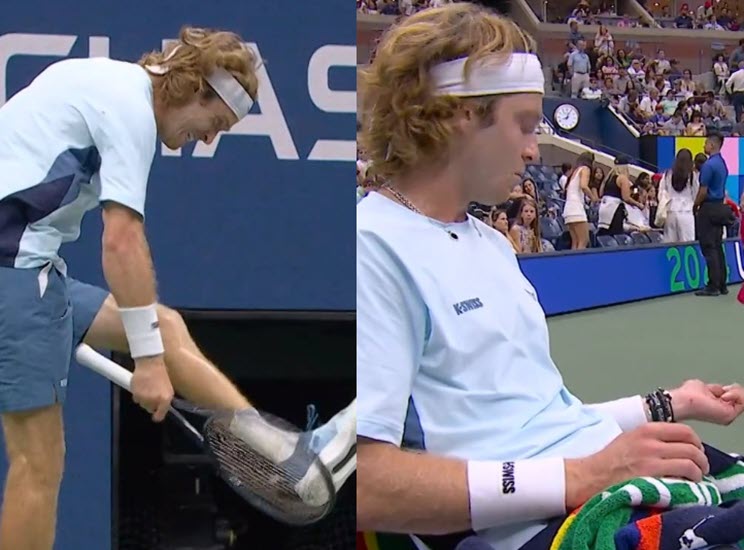WATCH. Andrey Rublev hits himself during his match vs Grigor Dimitrov at the US Open - Tennis ...