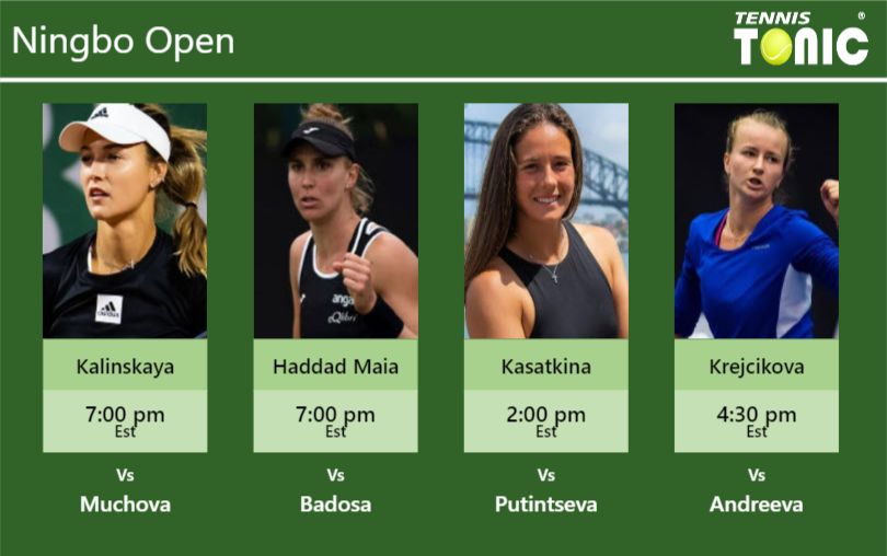 PREDICTION, PREVIEW, H2H: Kalinskaya, Haddad Maia, Kasatkina and Krejcikova to play on CENTER ...