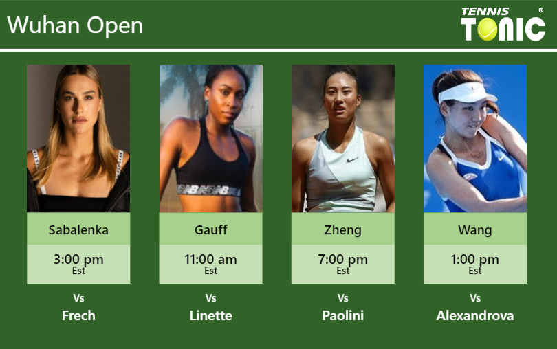 PREDICTION, PREVIEW, H2H: Sabalenka, Gauff, Zheng and Wang to play on Centre Court on Friday ...