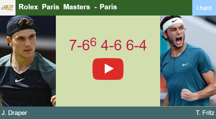 Jack Draper dispatches Fritz in the 2nd round at the Rolex Paris Masters – PARIS RESULTS ...