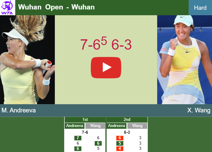 Mirra Andreeva bests Wang in the 1st round to collide vs Andreeva – WUHAN RESULTS. HIGHLIGHTS ...