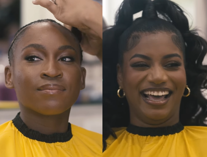Coco Gauff rocks in a hair treatment video at 'Carol's Daughter' with ...