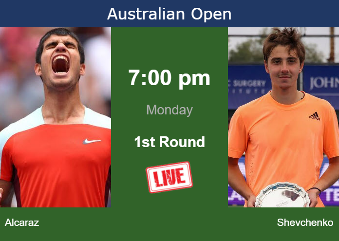 How to watch Alcaraz vs. Shevchenko on live streaming at the Australian Open on Monday - Tennis ...