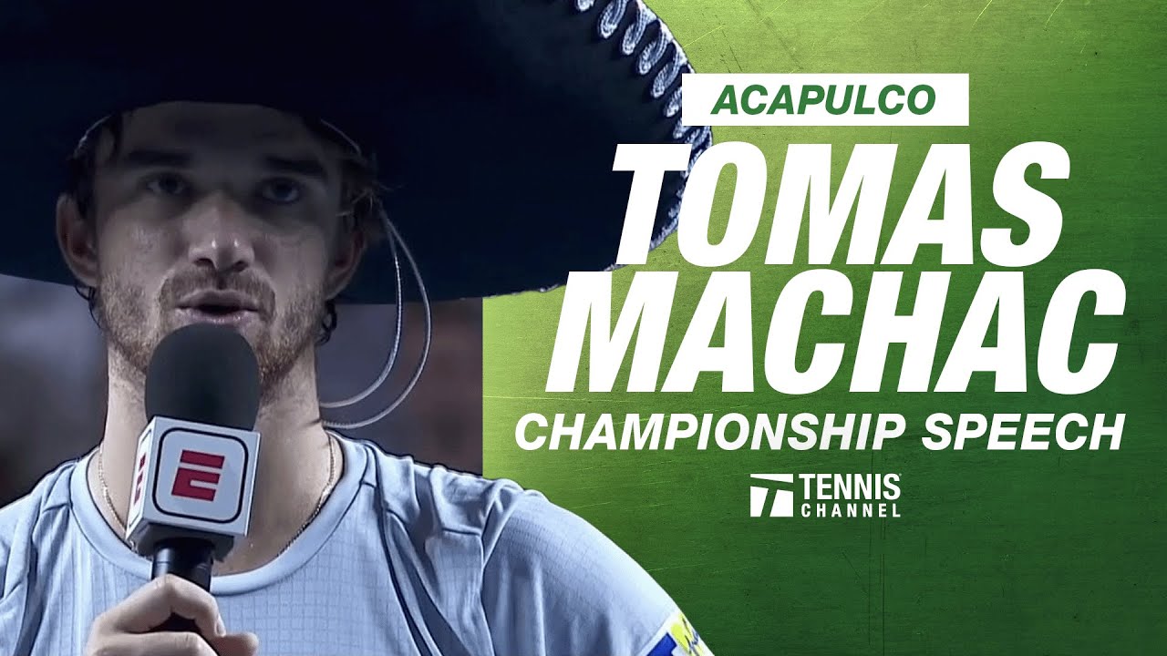 Tomas Machac thanks his coach in his speech after winning Acapulco ...