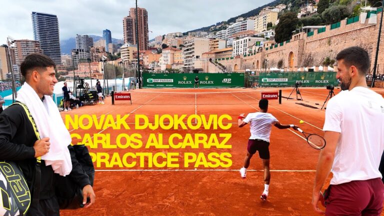 PRACTICE SET! Carlos Alcaraz vs. Novak Djokovic Practice Set in Monte ...