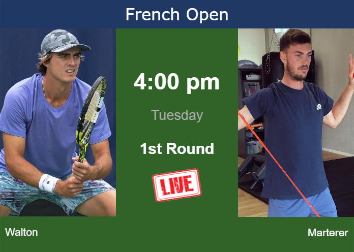 How to watch Walton vs. Marterer on live streaming at the French Open on Tuesday - Tennis Tonic ...