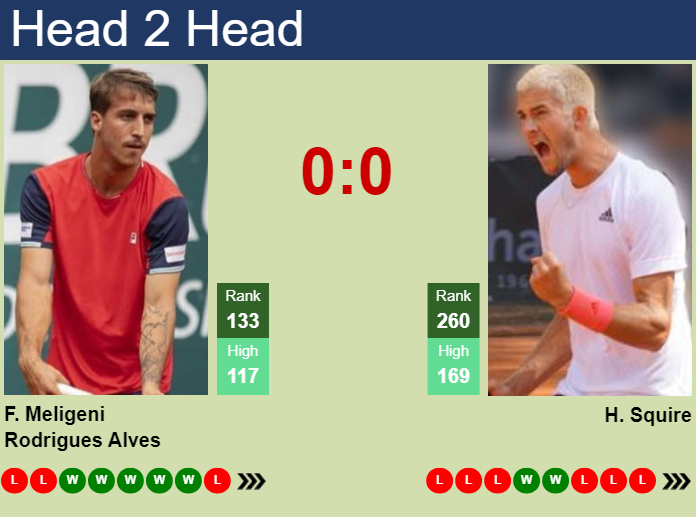 H2H, prediction of Felipe Meligeni Alves vs Henri Squire at the French Open with odds, preview ...
