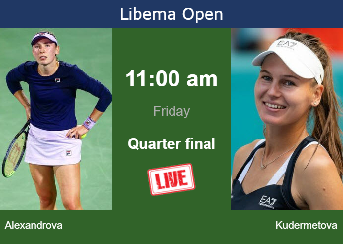 How to watch Alexandrova vs. Kudermetova on live streaming in 's on Friday - Tennis Tonic - News ...
