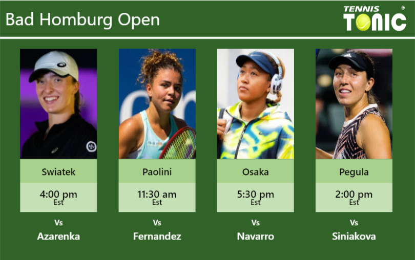 PREDICTION, PREVIEW, H2H: Swiatek, Paolini, Osaka and Pegula to play on SPIELBANK BAD HOMBURG ...