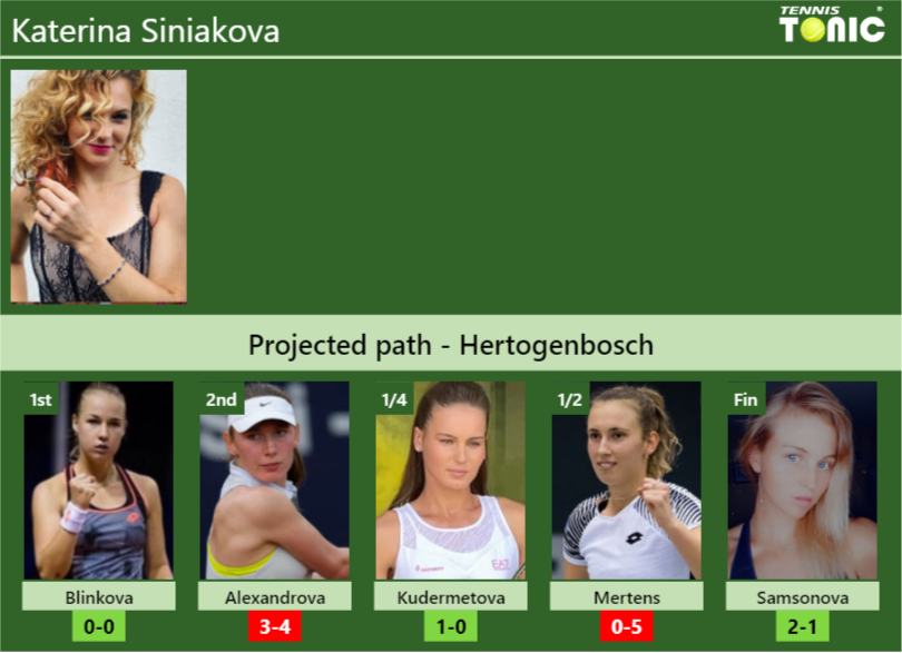 HERTOGENBOSCH DRAW. Katerina Siniakova's prediction with Blinkova next. H2H and rankings ...