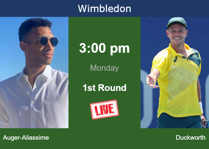 How to watch Auger-Aliassime vs. Duckworth on live streaming in Wimbledon on Monday - Tennis ...