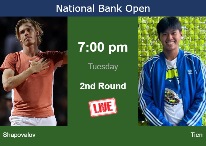 How to watch Shapovalov vs. Tien on live streaming in Toronto on ...